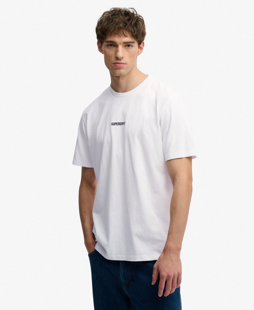 mens Micro Logo T-Shirt in Bone White | Superdry UK