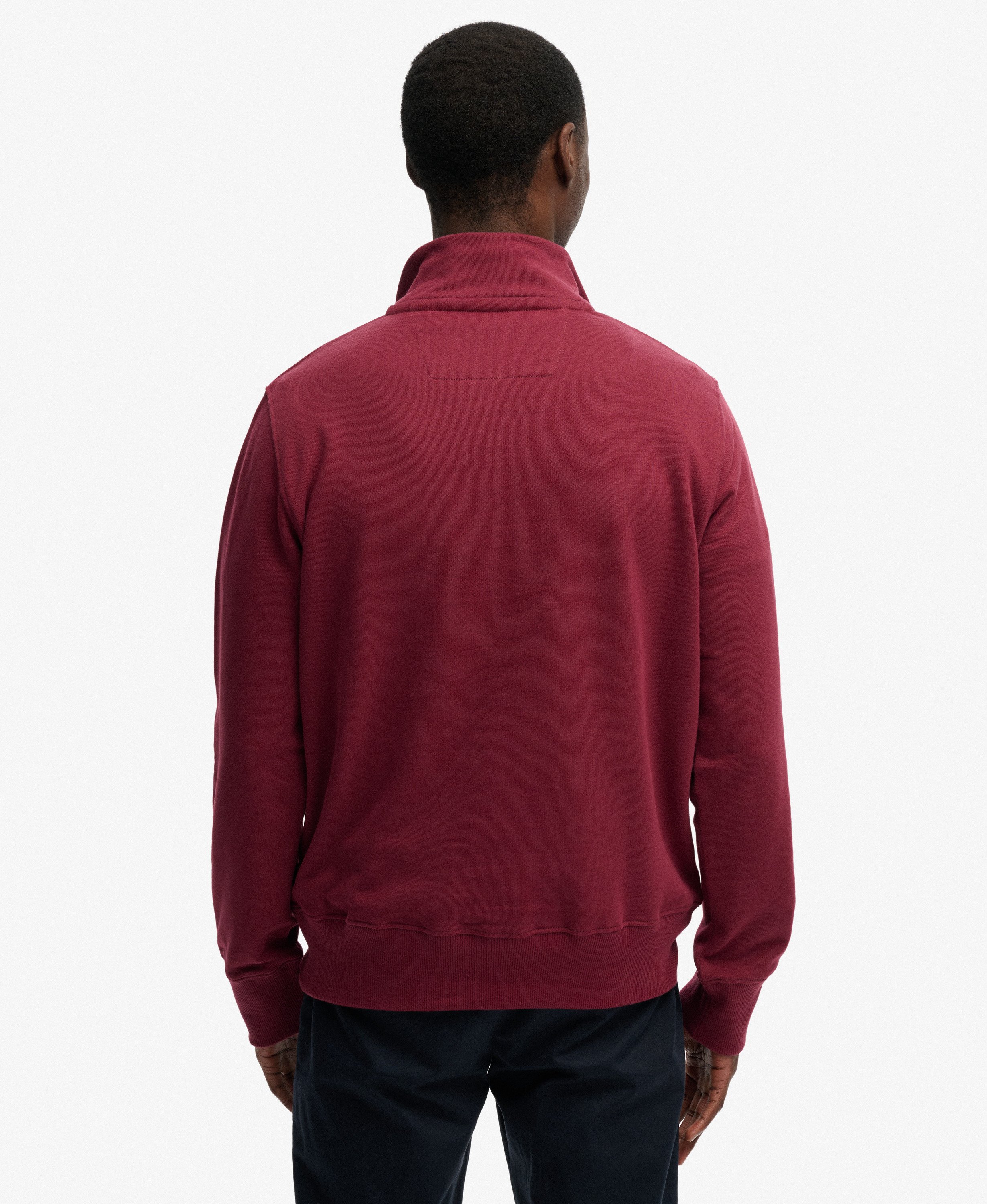 mens Preppy Half Zip Jumper in Port Red | Superdry UK