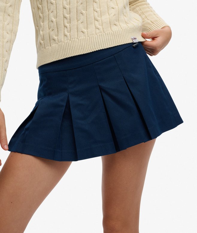 Dames Mini Geplooide Skort in richest navy | Superdry NL