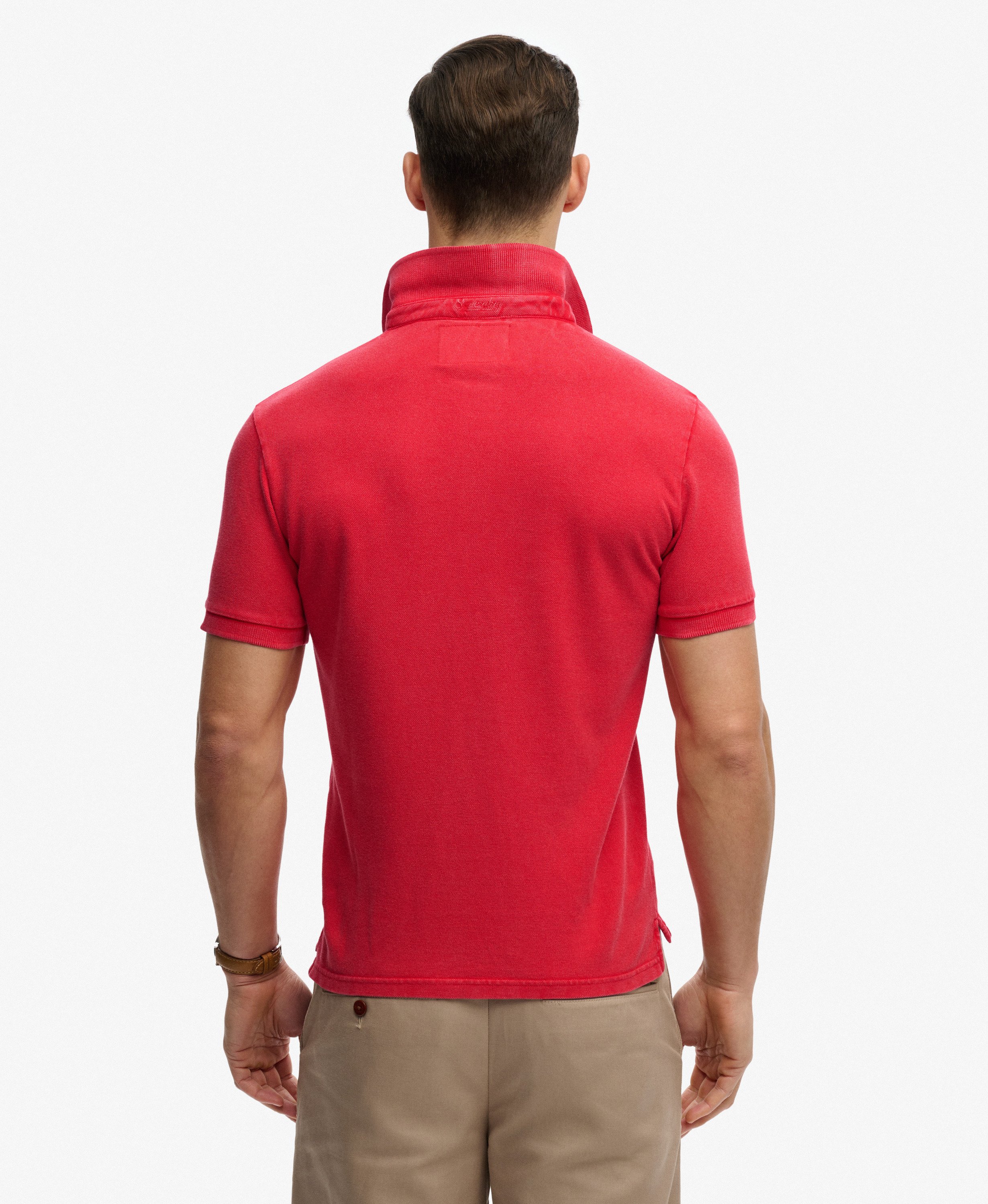 mens Vintage Destroy Polo Shirt in Burnt Red | Superdry UK