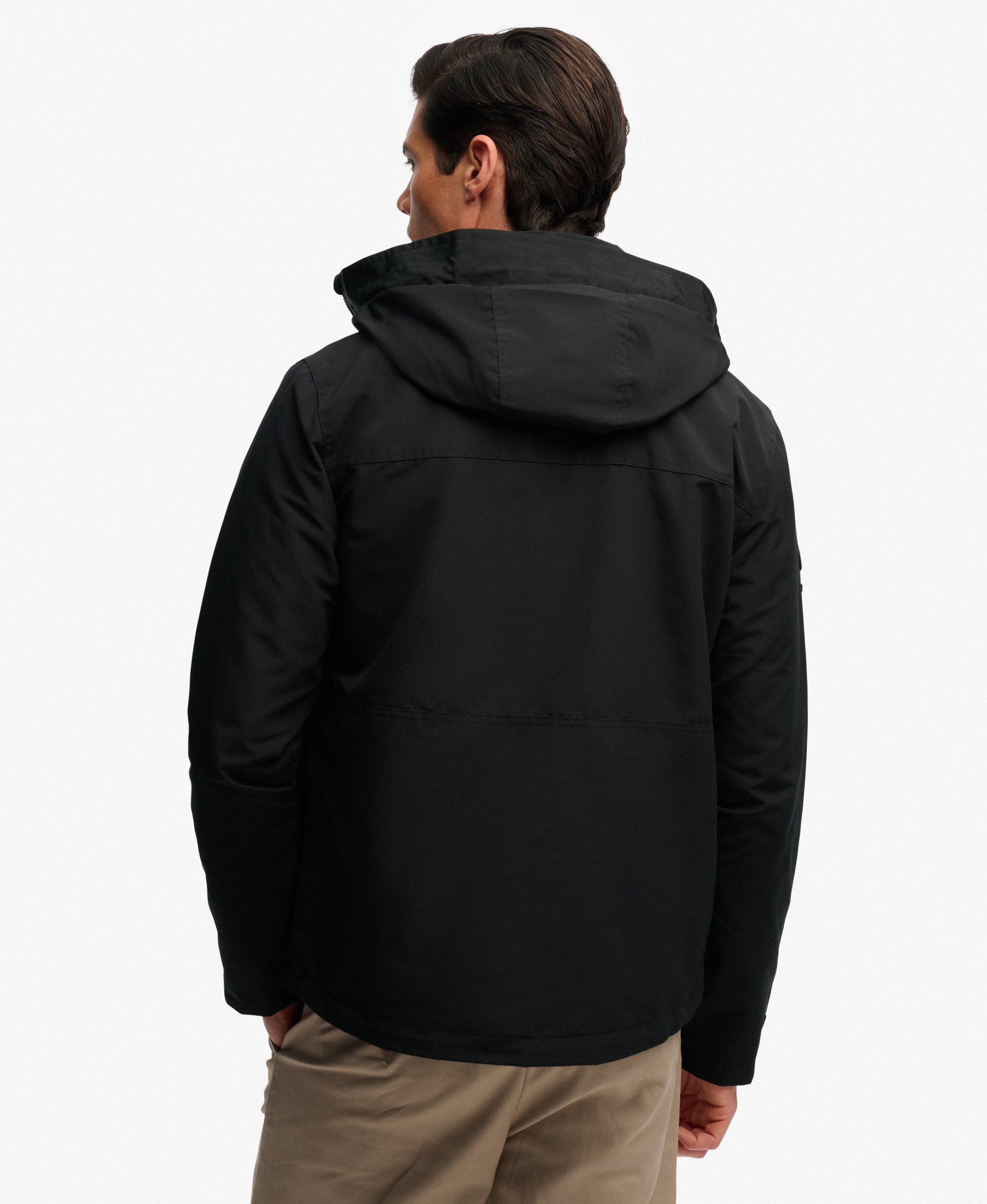 mens Hooded Ultimate Embroidered Windbreaker Jacket in Black | Superdry UK