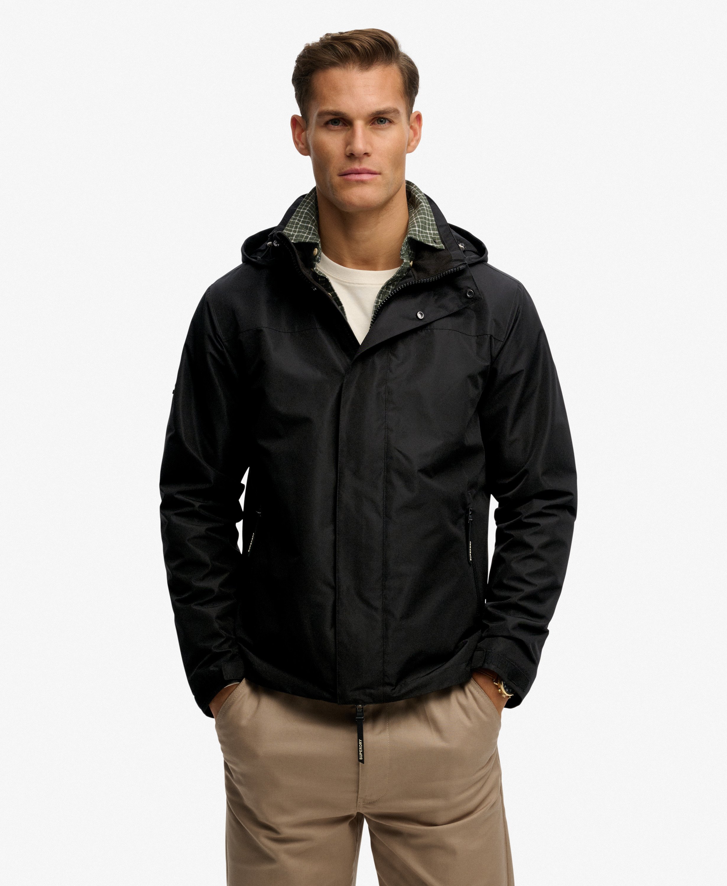 mens Hooded Shell Jacket in Black | Superdry UK