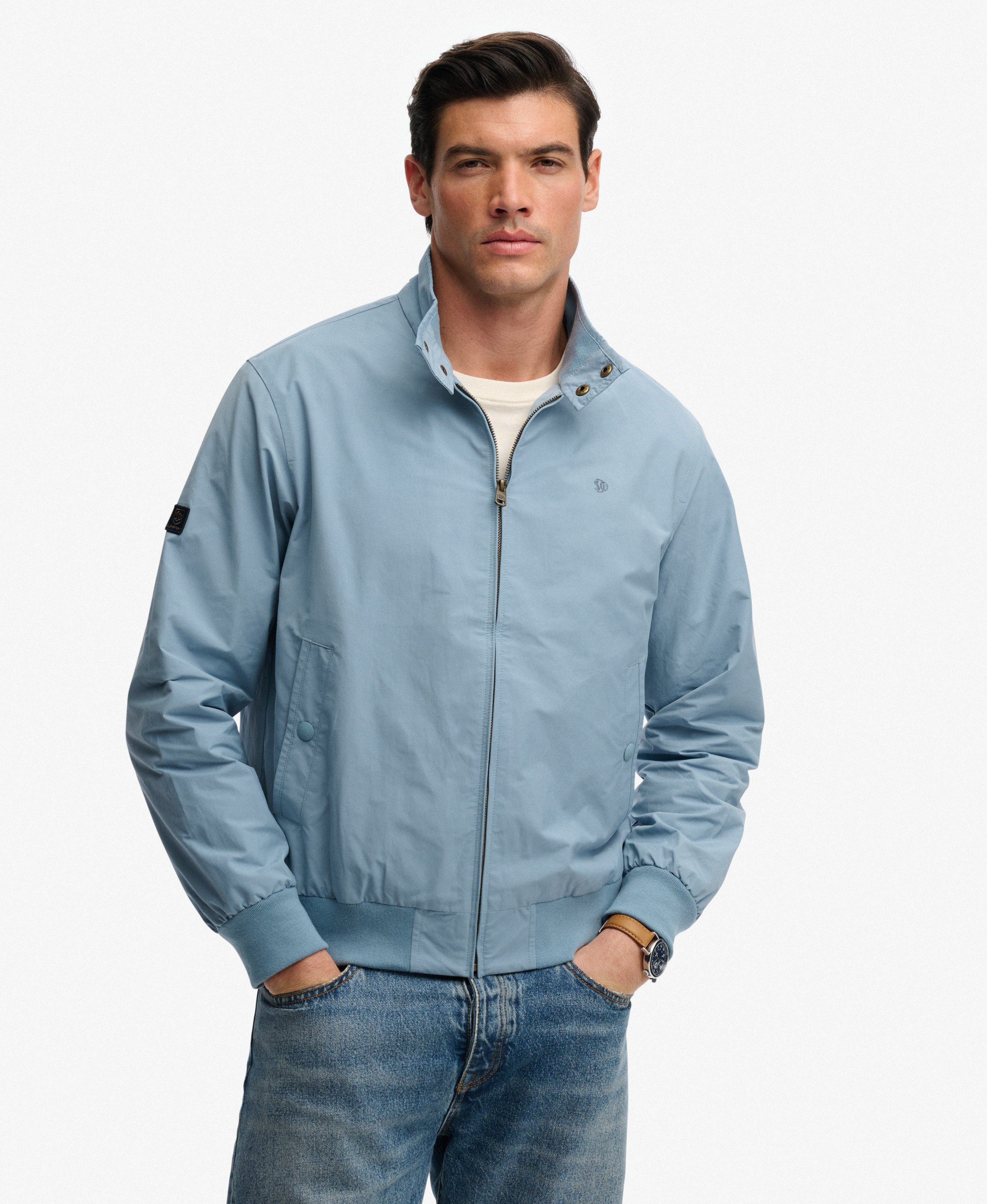 mens Classic Harrington Jacket in CHINA BLUE | Superdry UK