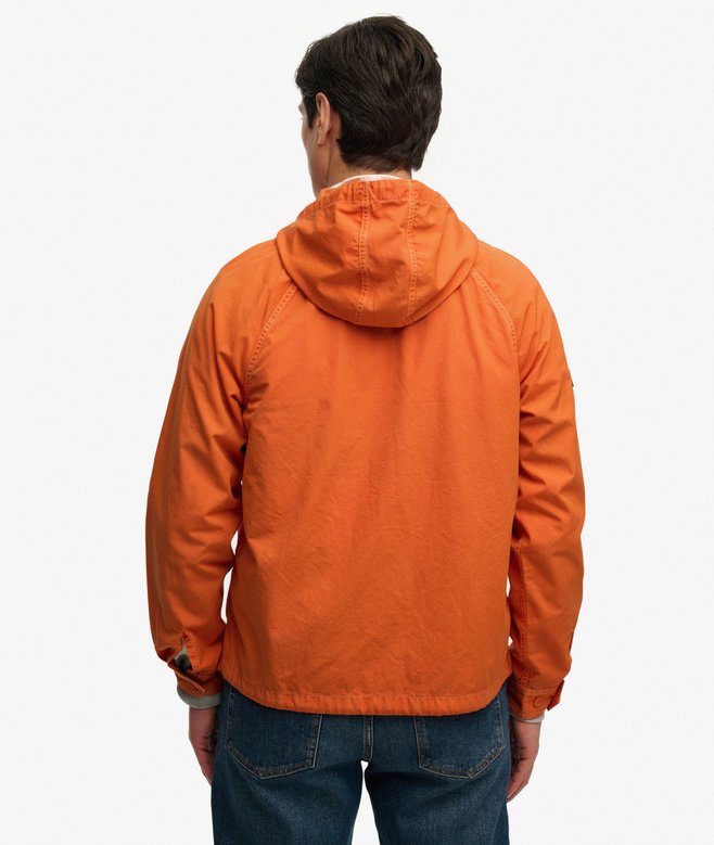mens Hooded Washed Twill Jacket in Washed Orange | Superdry UK