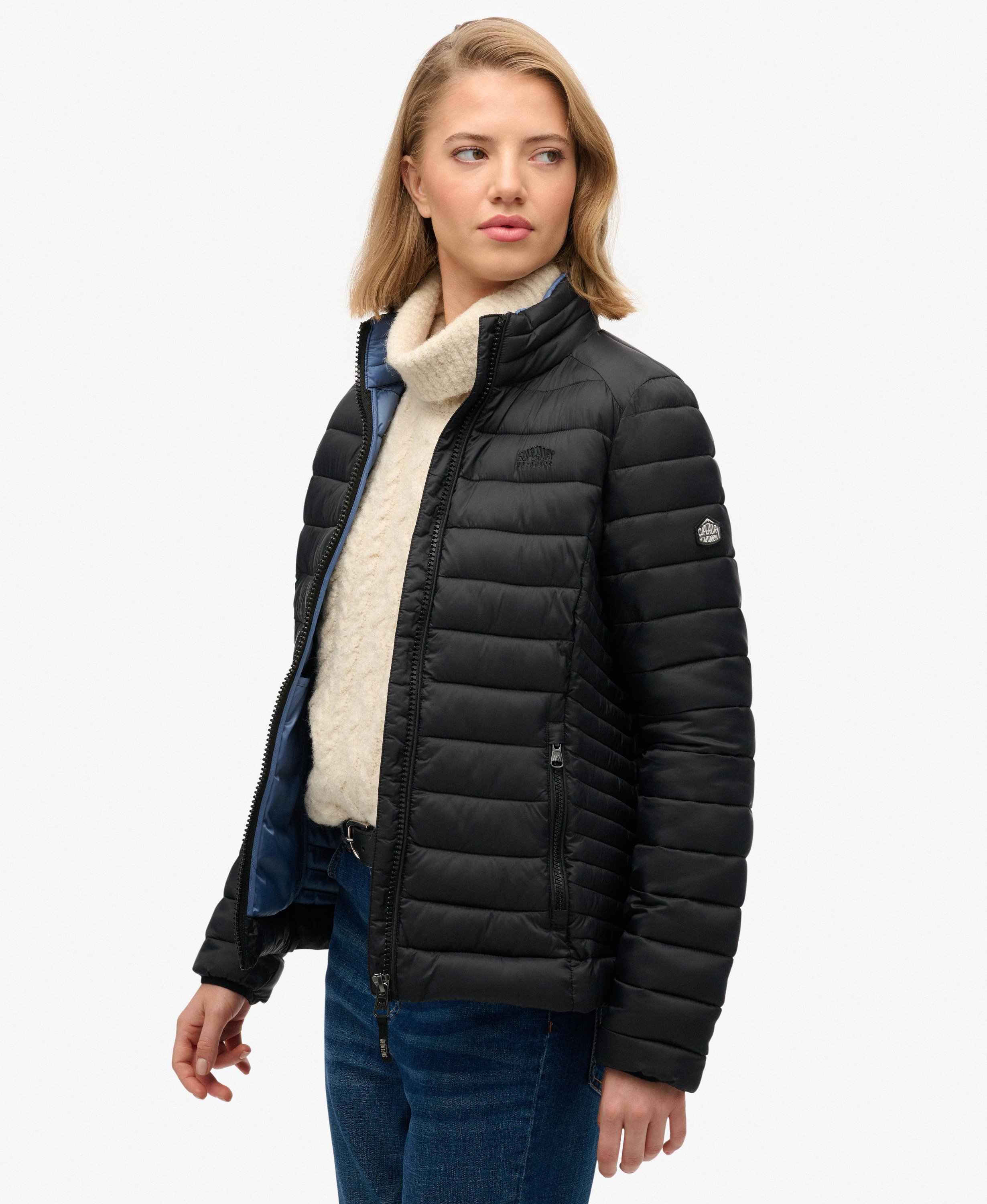 womens Fuji Lite Padded Jacket in Black | Superdry UK