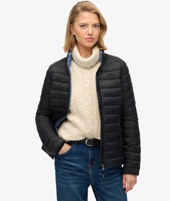 womens Fuji Lite Padded Jacket in Black | Superdry UK