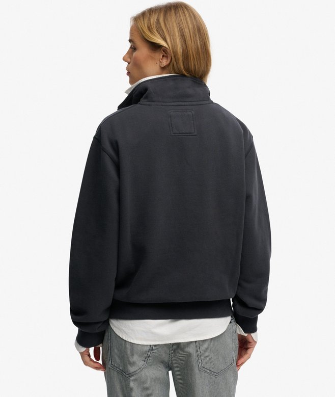 womens Athletic Essentials Graphic Half Zip Sweatshirt in Eclipse Navy ...