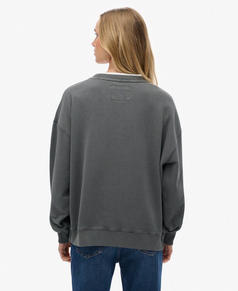 womens Athletic Essentials Relaxed Crew Sweatshirt in CHARCOAL ...