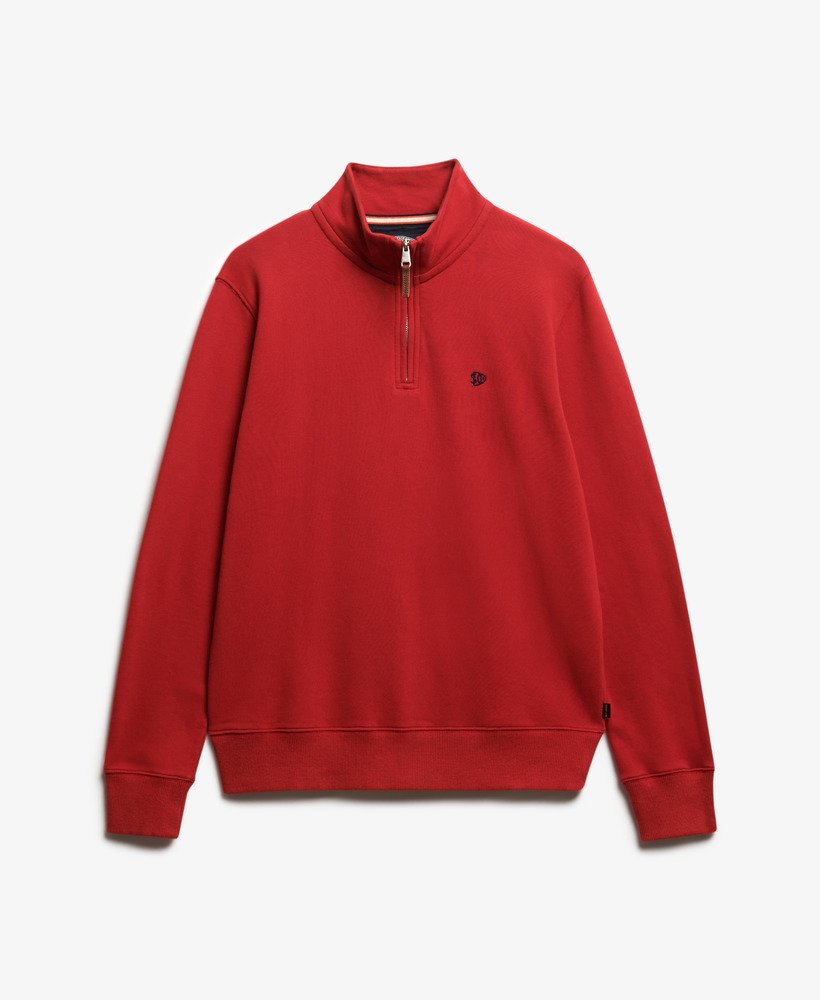 mens Preppy Half Zip Jumper in Expedition Red | Superdry UK